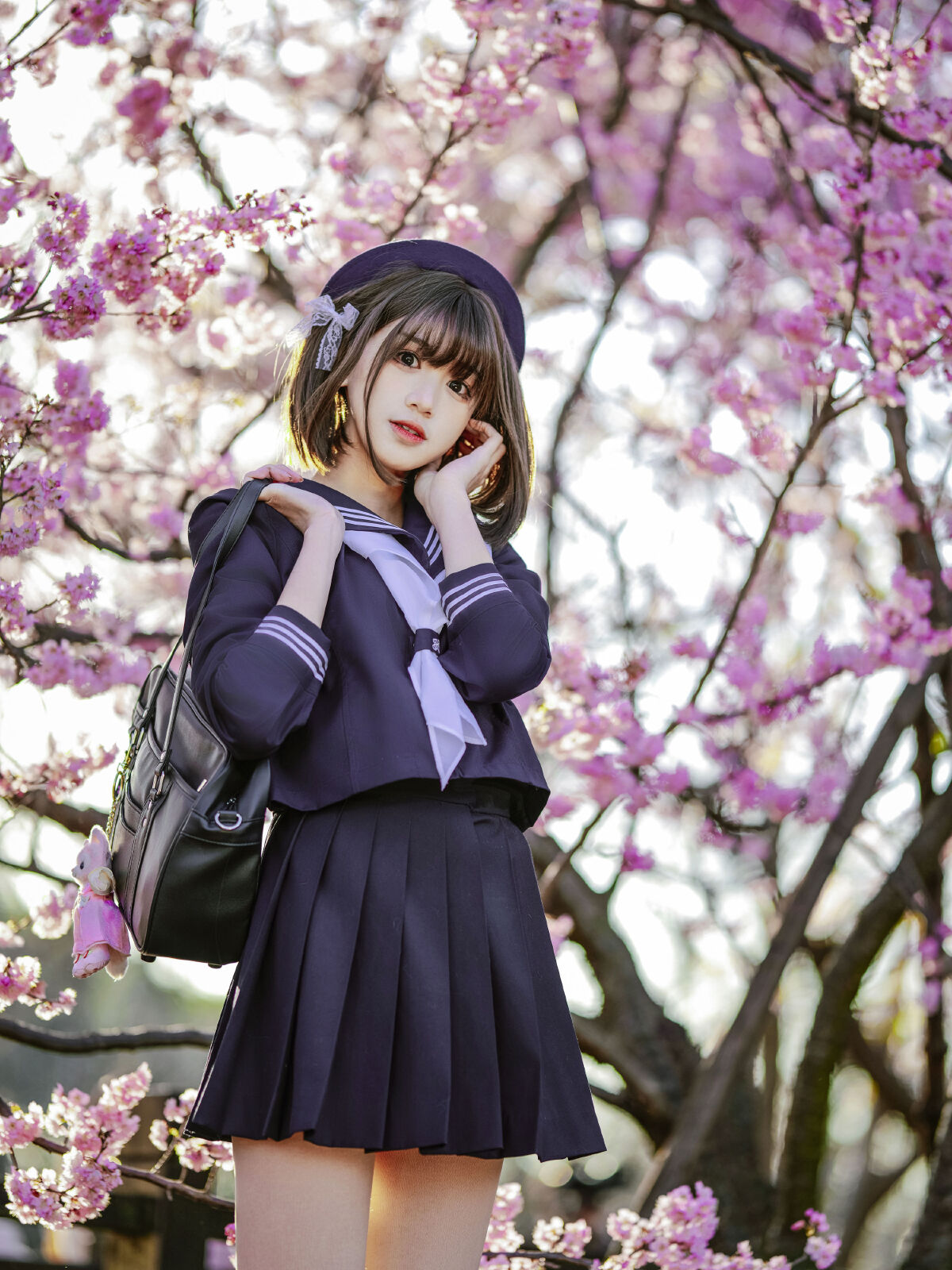 JK女生写真 | 樱花树下JK | 摄影师 阿宏