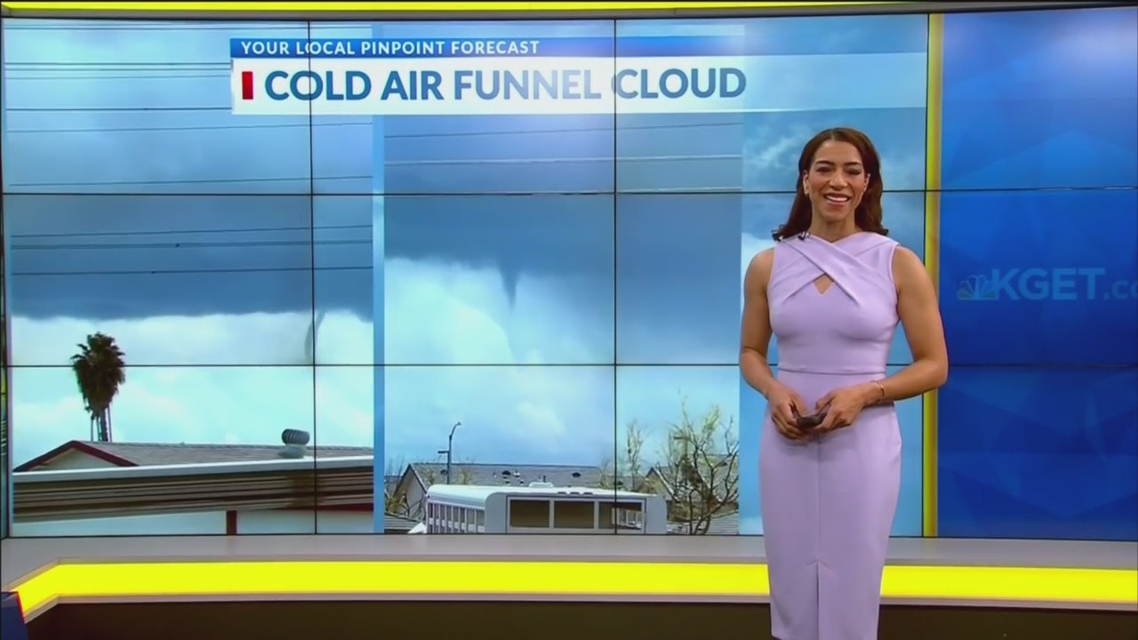Funnel cloud visible is southwest Bakersfield