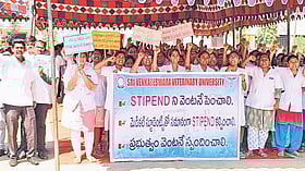 AP veterinary students protest low stipends, demand parity with MBBS ...