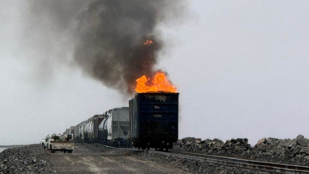Fire breaks out in rail car along causeway of Great Salt Lake