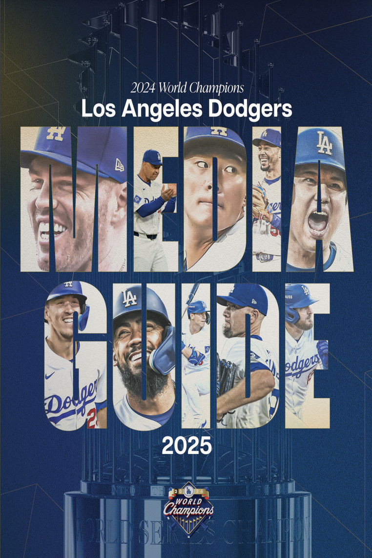 Dodgers 2025 media guide cover is a group effort