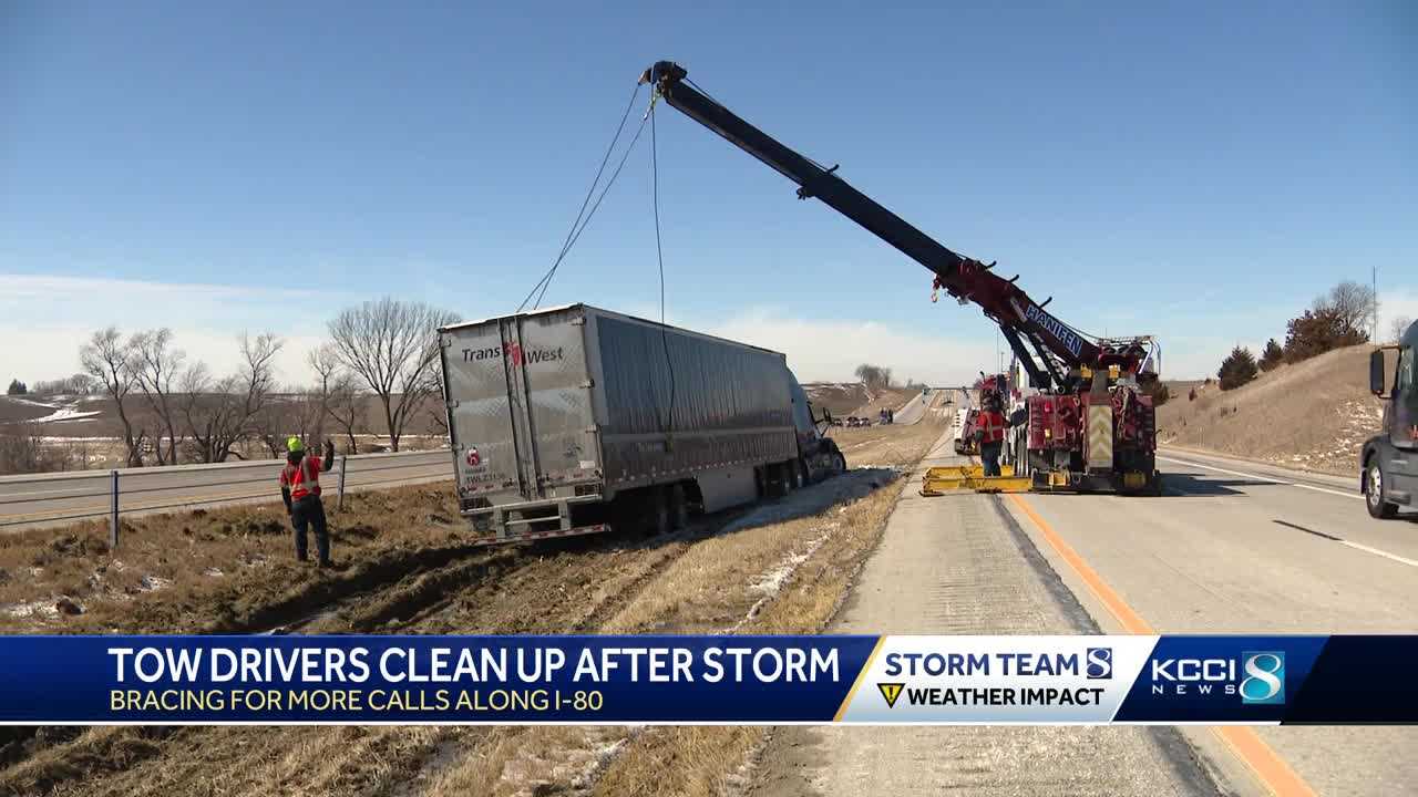 Blizzard aftermath: Tow trucks clear vehicles on Iowa interstates as ...