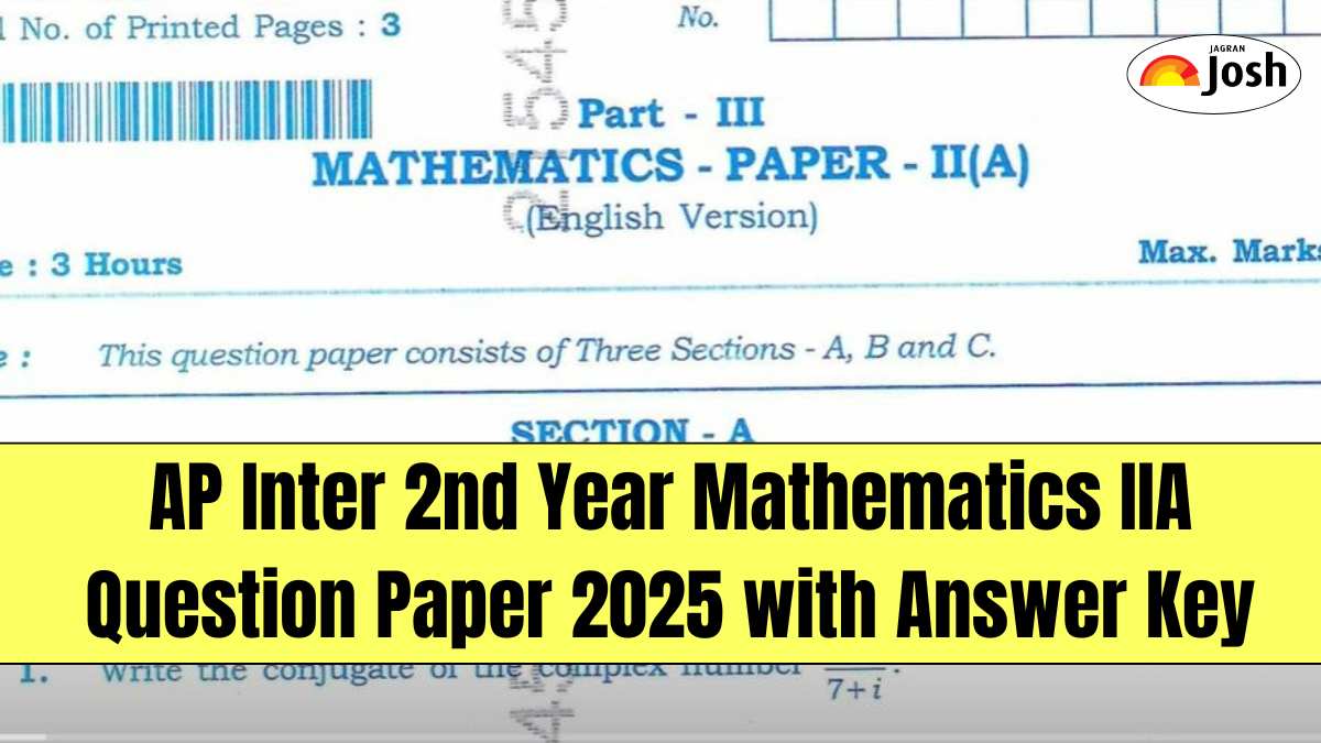 AP Inter 2nd Year Maths 2A Question Paper 2025 with Answer Key ...