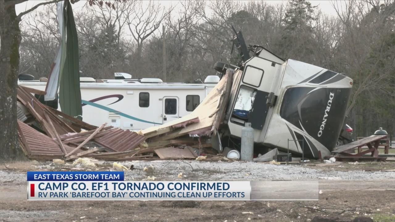 East Texas marina continues clean up after confirmed EF-1 tornado