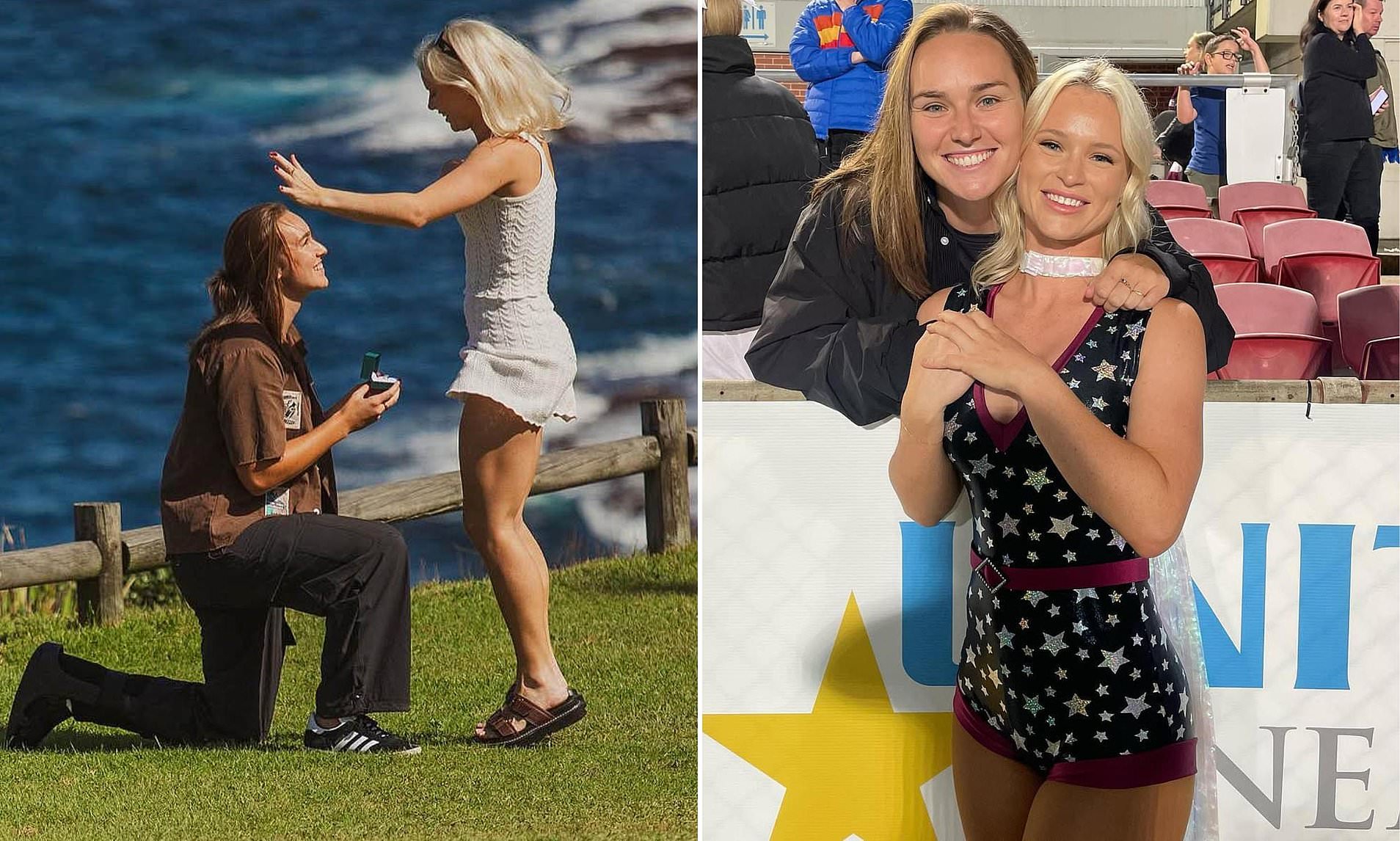 Kirra Dibb and Holly Langford: Footy star's joy as she gets engaged to ...