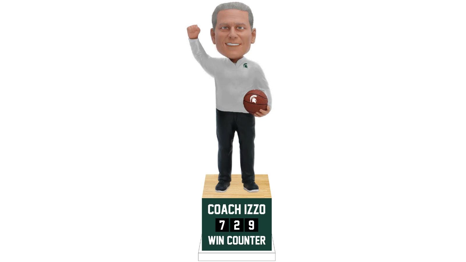 Michigan State's Tom Izzo gets bobblehead honoring milestone win ahead ...