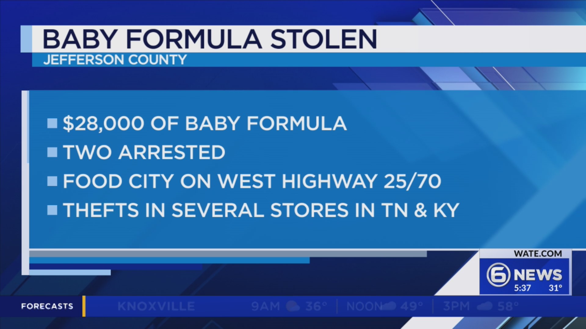 Investigation in Dandridge helps recover $28,000 of stolen baby formula