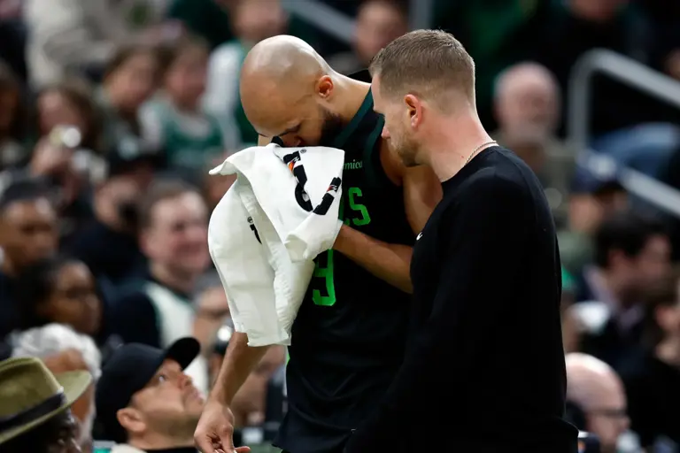 Derrick White explained what happened when his teeth got knocked out ... Derrick White explained what happened when his teeth got knocked out ...