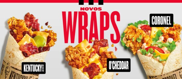 KFC lança três novos wraps inspirados nos seus hambúrgueres clássicos
