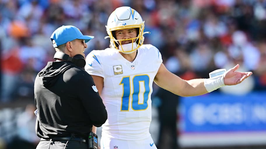 Jim Harbaugh has nothing but praise for talented quarterback Justin Herbert