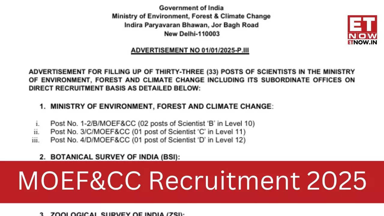 MOEF&CC Recruitment 2025: Govt Invites Applications for Scientist Posts ...