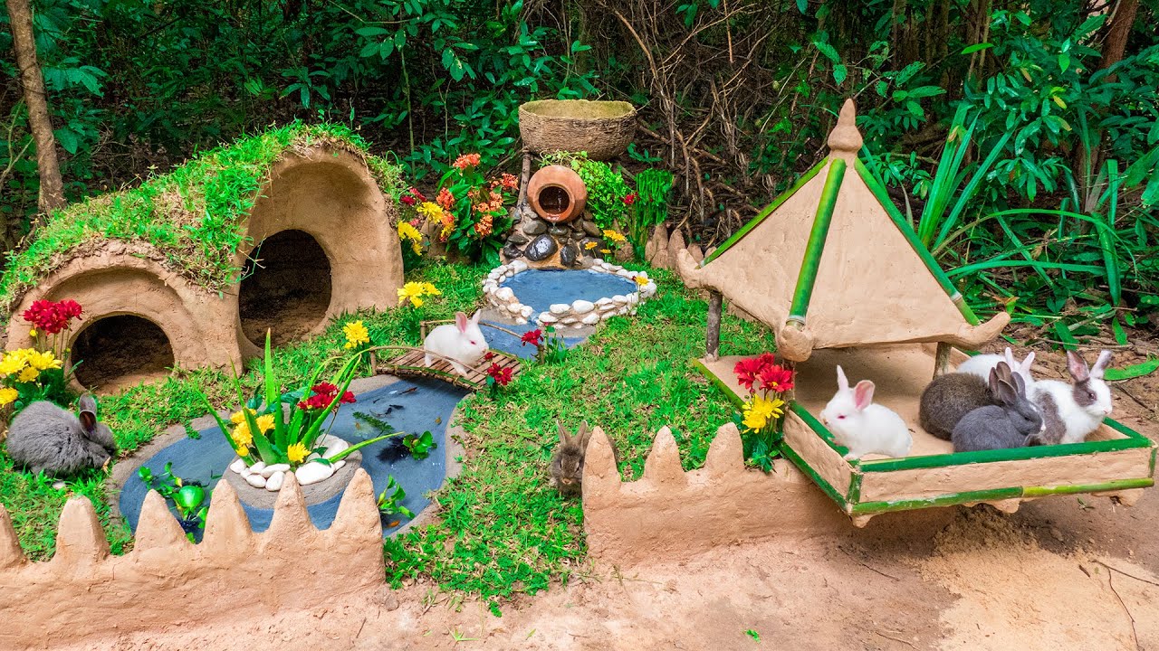 Safe Haven for a Rescued Rabbit Built by Bare Hand in the Wild