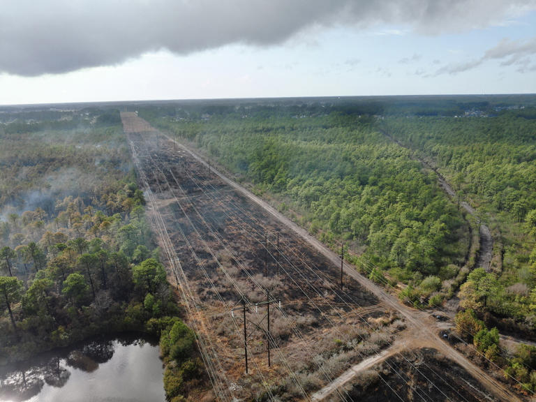 Carolina Forest wildfire remains 55% contained on day 9
