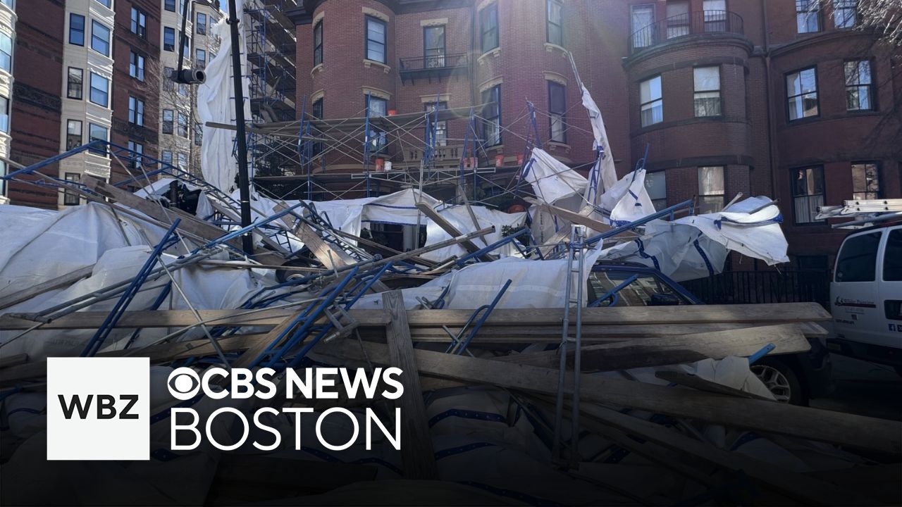 Powerful winds bring scaffolding crashing down in Boston, along with ...