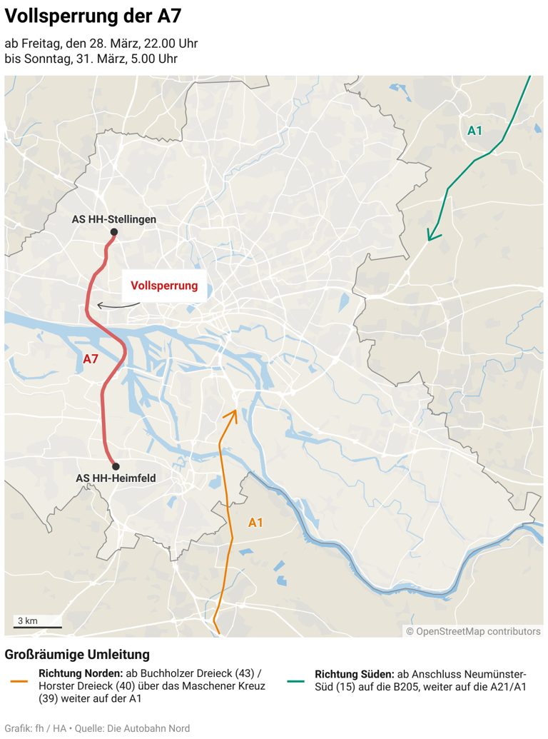 Elbtunnel nach Wochenendsperrung vorzeitig wieder frei