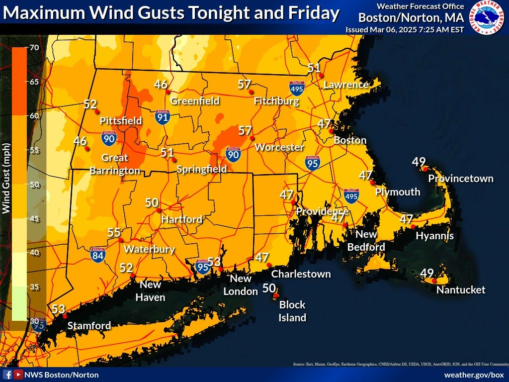 MA wind forecast: High wind warning in effect today. Gust speeds, how ...