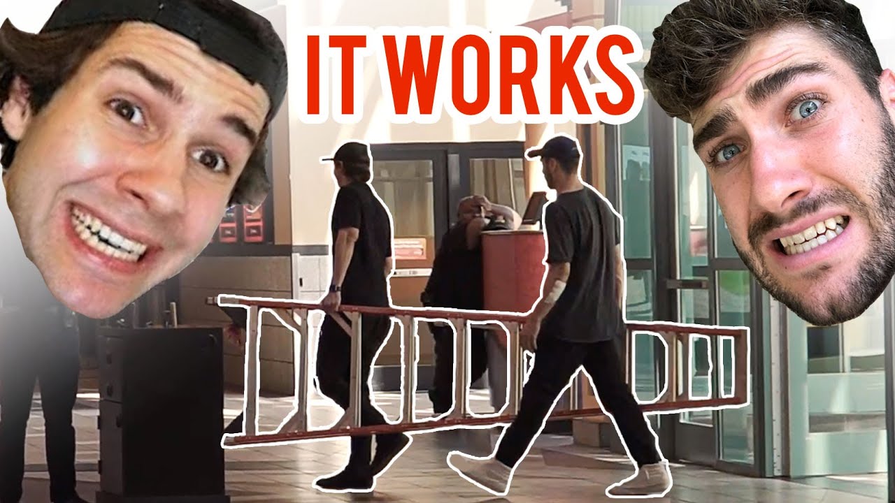 I Tried David Dobrik's Ladder Trick... (here's what happened)