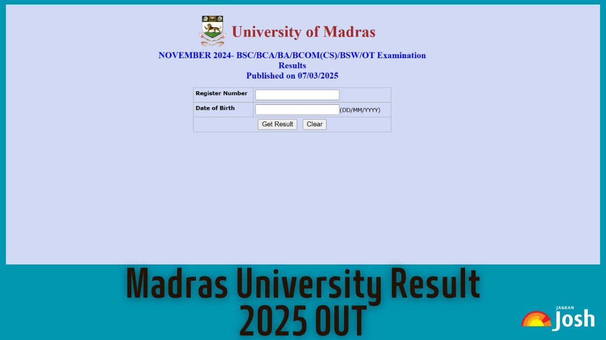 unom.ac.in Result 2025 OUT; Direct Link to Download Madras University ...