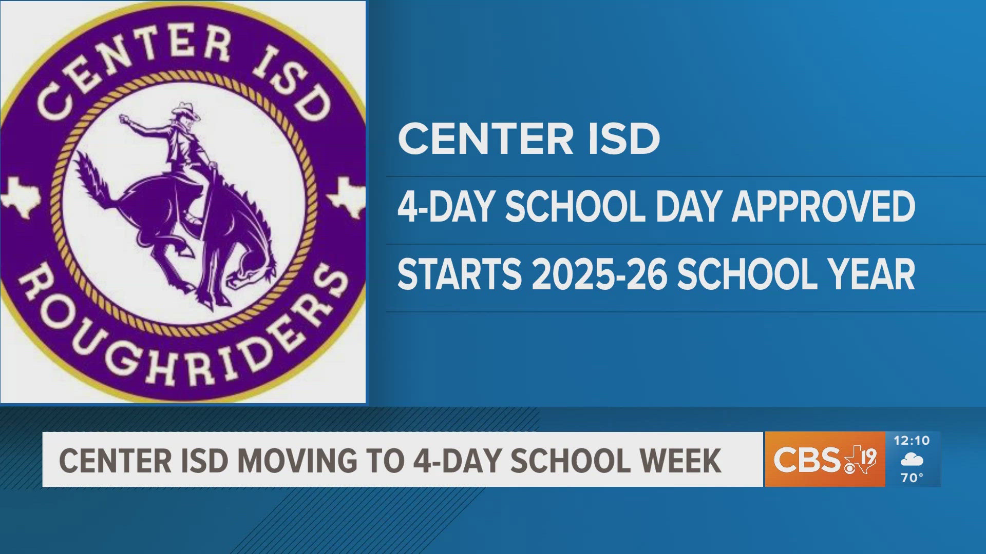 Center ISD moves to 4-day school week