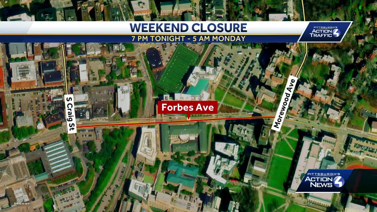 Forbes Avenue weekend closure in Pittsburgh's Oakland neighborhood