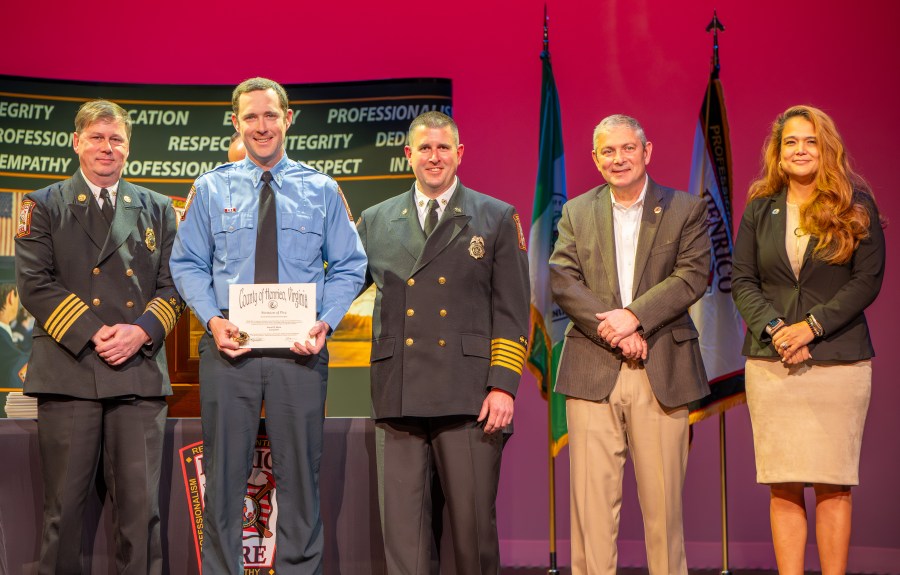 Henrico welcomes 20 new firefighters, celebrates 13 promotions