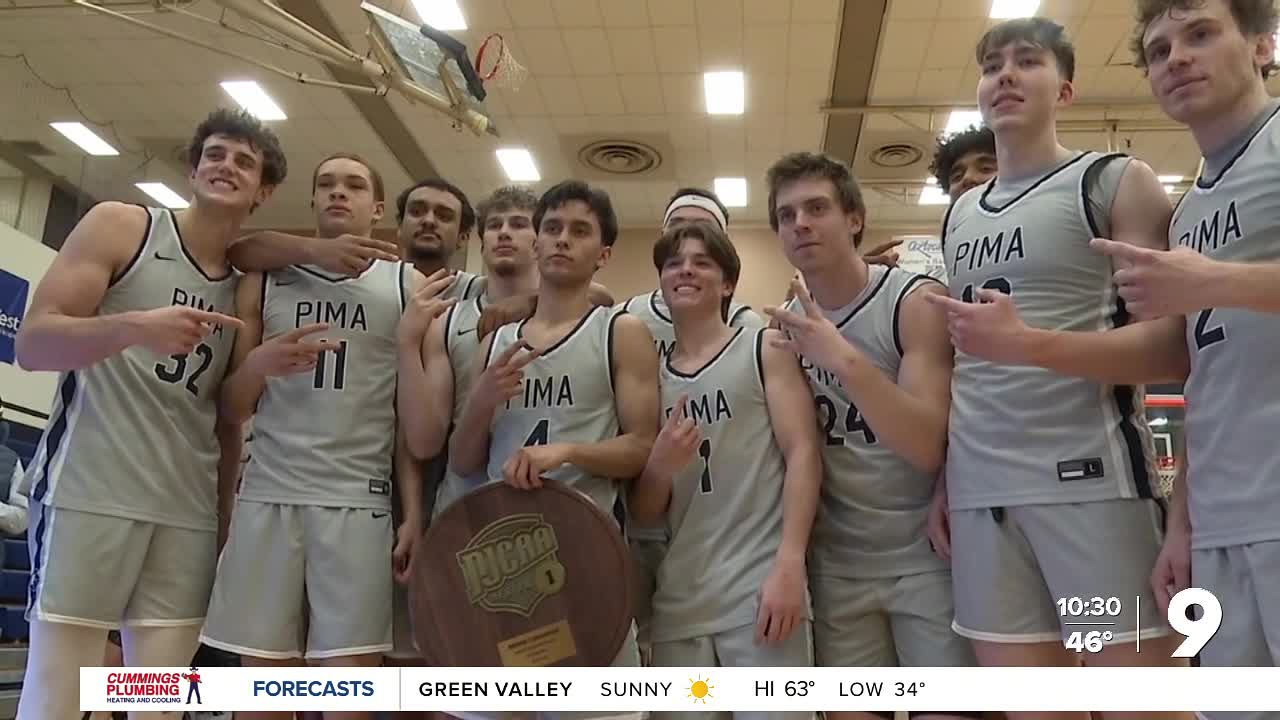 Pima Men's Basketball win NJCAA Region I, Division II Championship