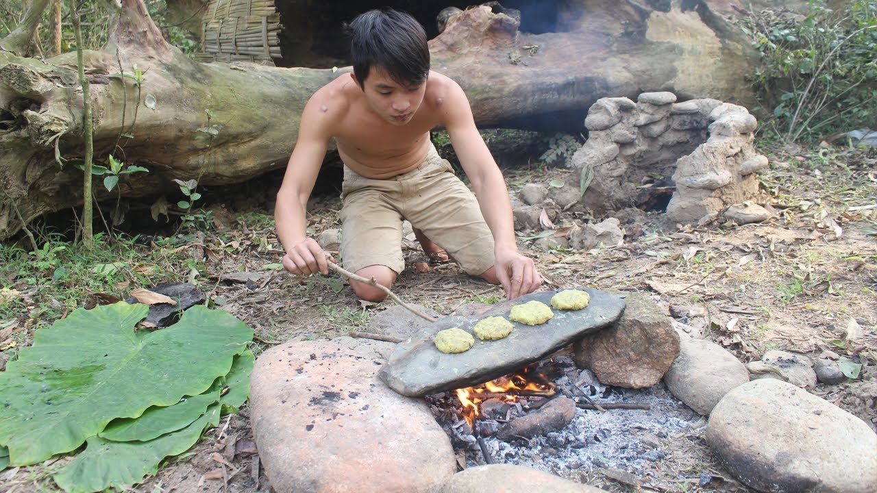 Primitive Technology: Sweet potato cake - Natural food