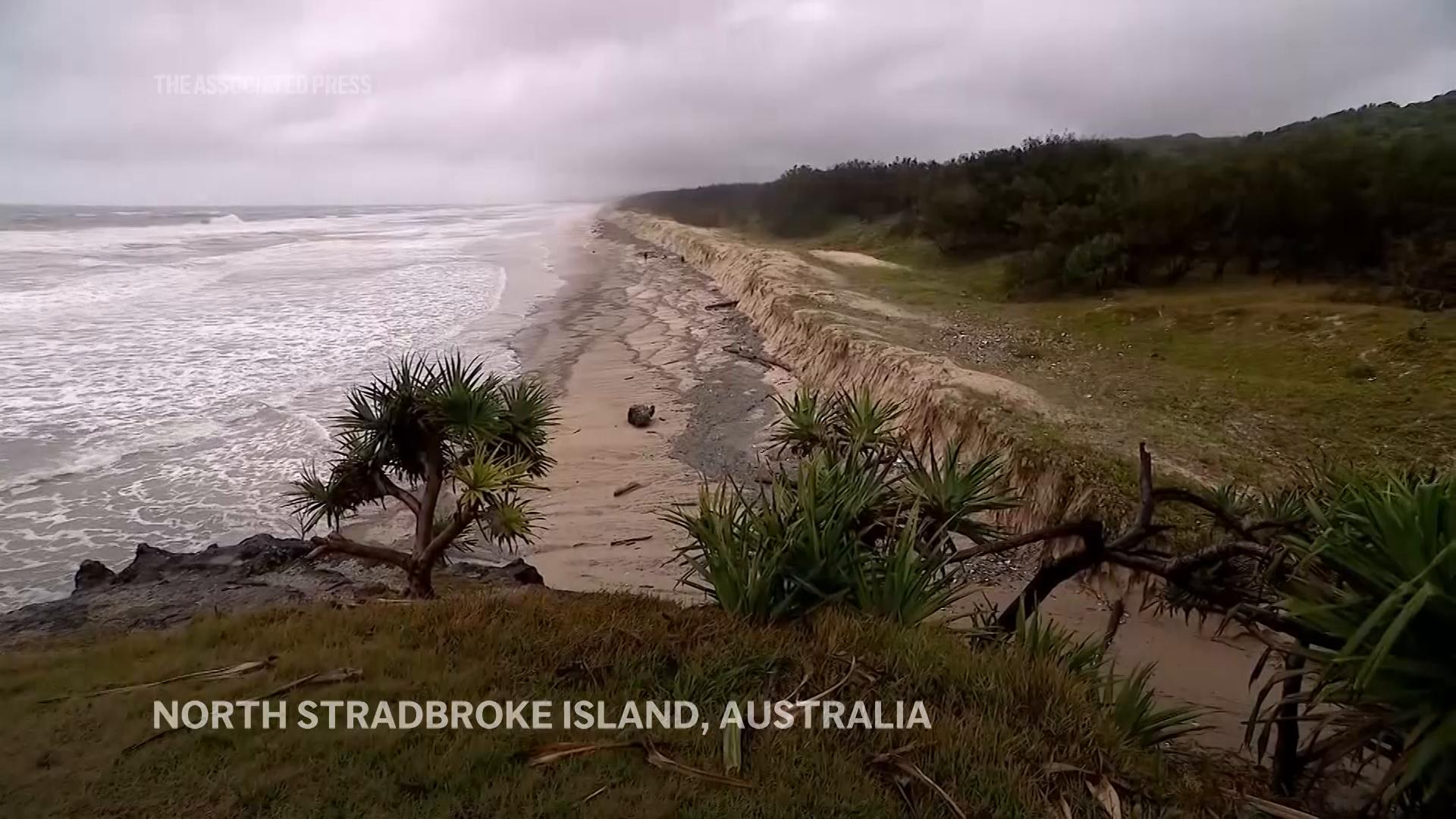 Damage to beaches as rare cyclone weakens to a tropical low weather ...