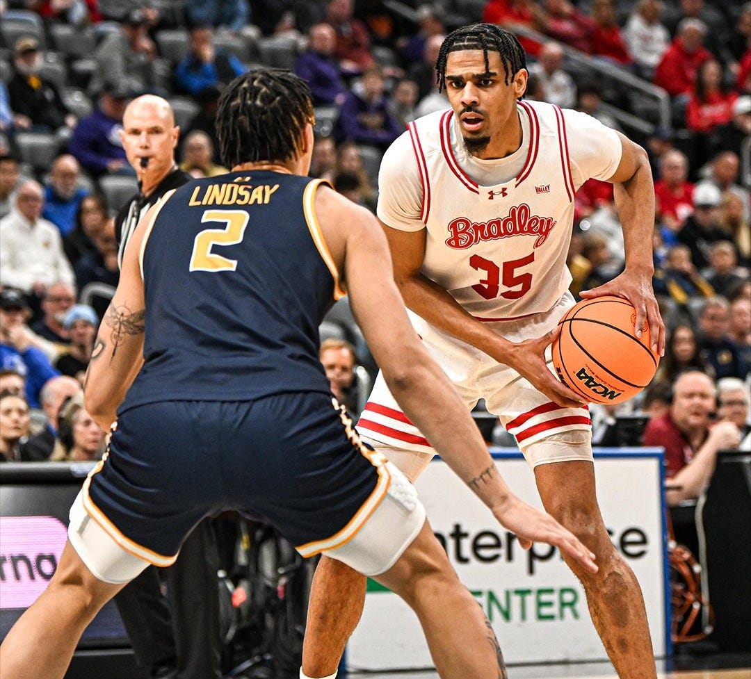 Bradley basketball vs Murray State in Arch Madness: Braves put away ...