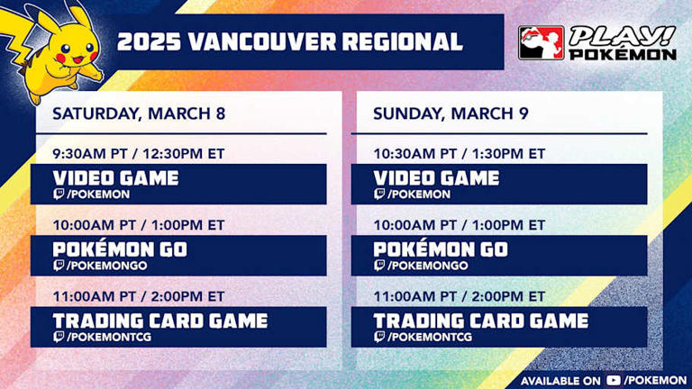 Pokémon 2025 Vancouver Regionals - VGC, Pokémon Go, Unite, TCG Schedule
