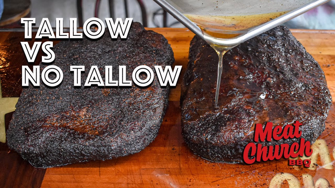 Smoking brisket with beef tallow vs no tallow for richer taste
