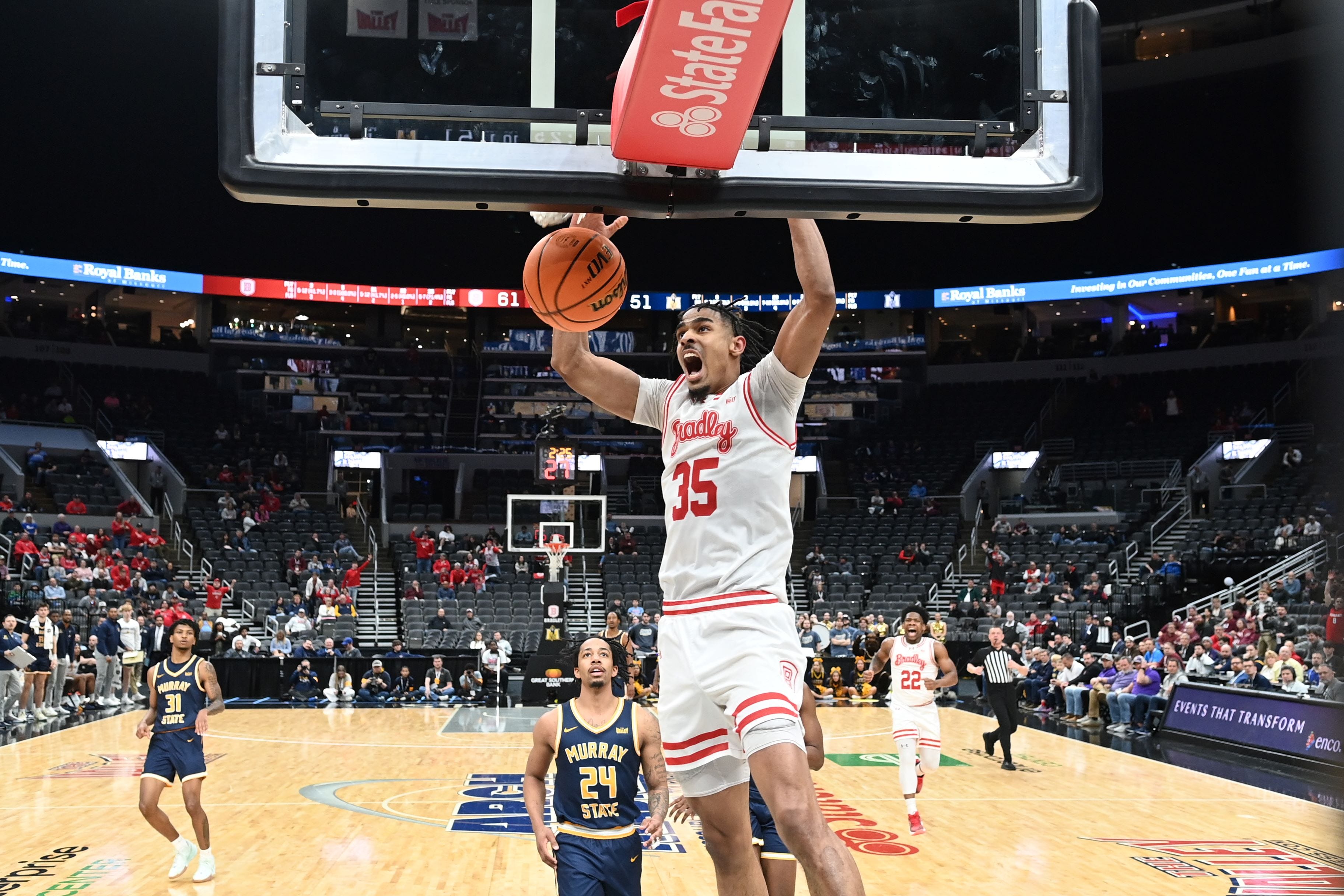 Bradley basketball vs Murray State in Arch Madness: Braves put away ...