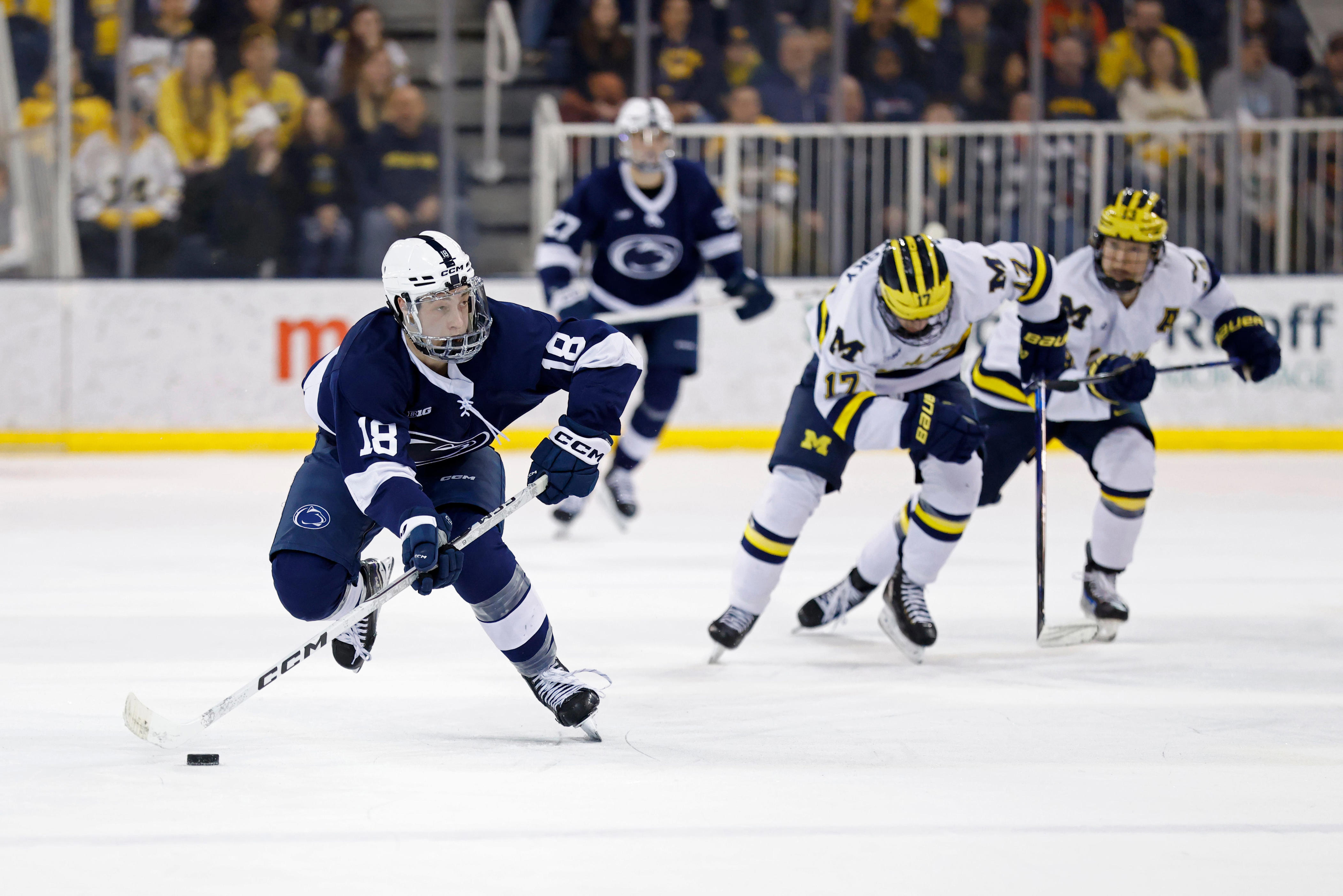 Penn State hockey takes quarterfinal opener at Michigan with OT thriller