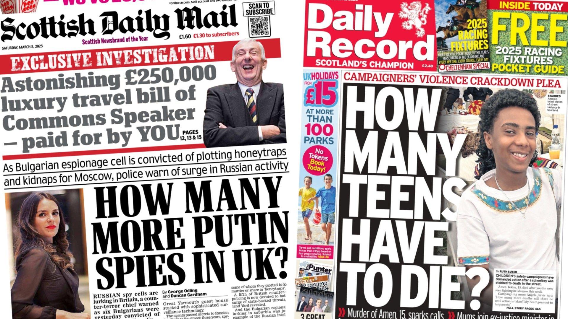 Scotland's papers: Russia spy row and Amen Teklay killing