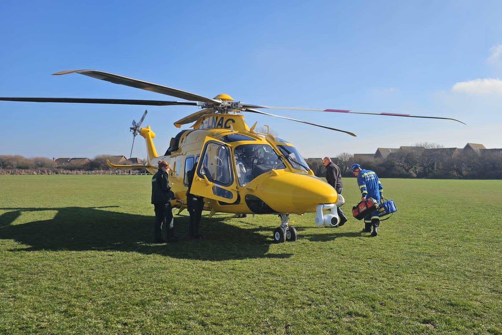 Casualty 'pulled from the water' at West Sussex beach; air ambulance ...