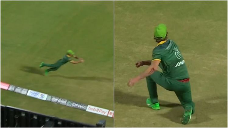 55-year-old Jonty Rhodes makes jaws drop with one-handed diving save on ...