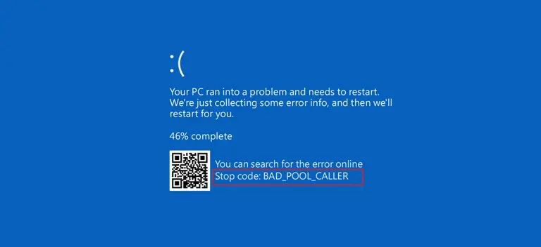 Error Bad Pool Caller en Windows: Causas y soluciones
