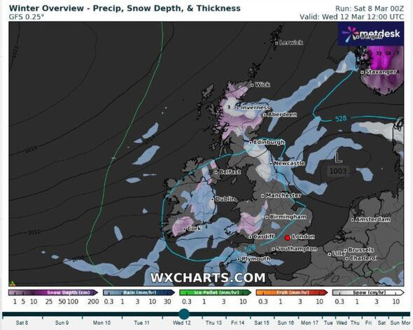 New snow maps show exact date freeze returns battering Britain with -2C ...