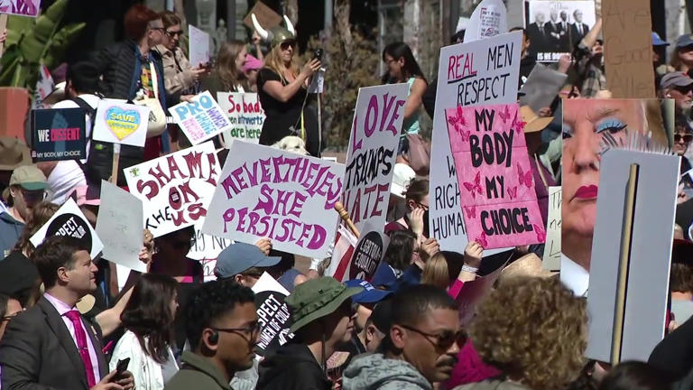 Women's March Los Angeles: Protesters demand equal rights in DTLA as ...