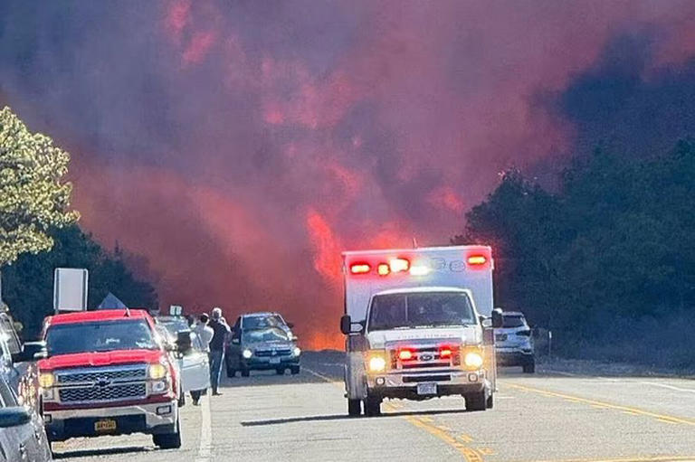 Hamptons fire: Mass evacuations as black smoke fills sky in apocalyptic ...