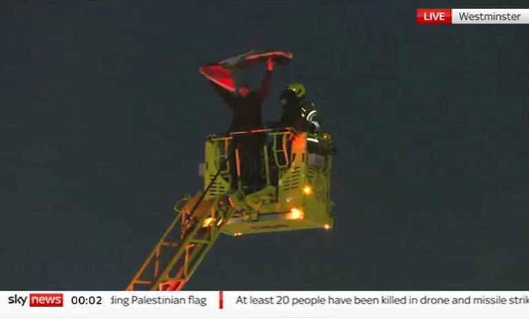 Pro-Palestine protester brought down from Big Ben after 16 hours