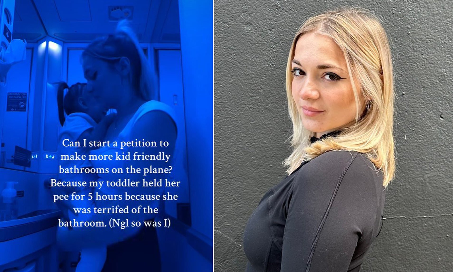 Influencer gets backlash after whining about child using bathroom