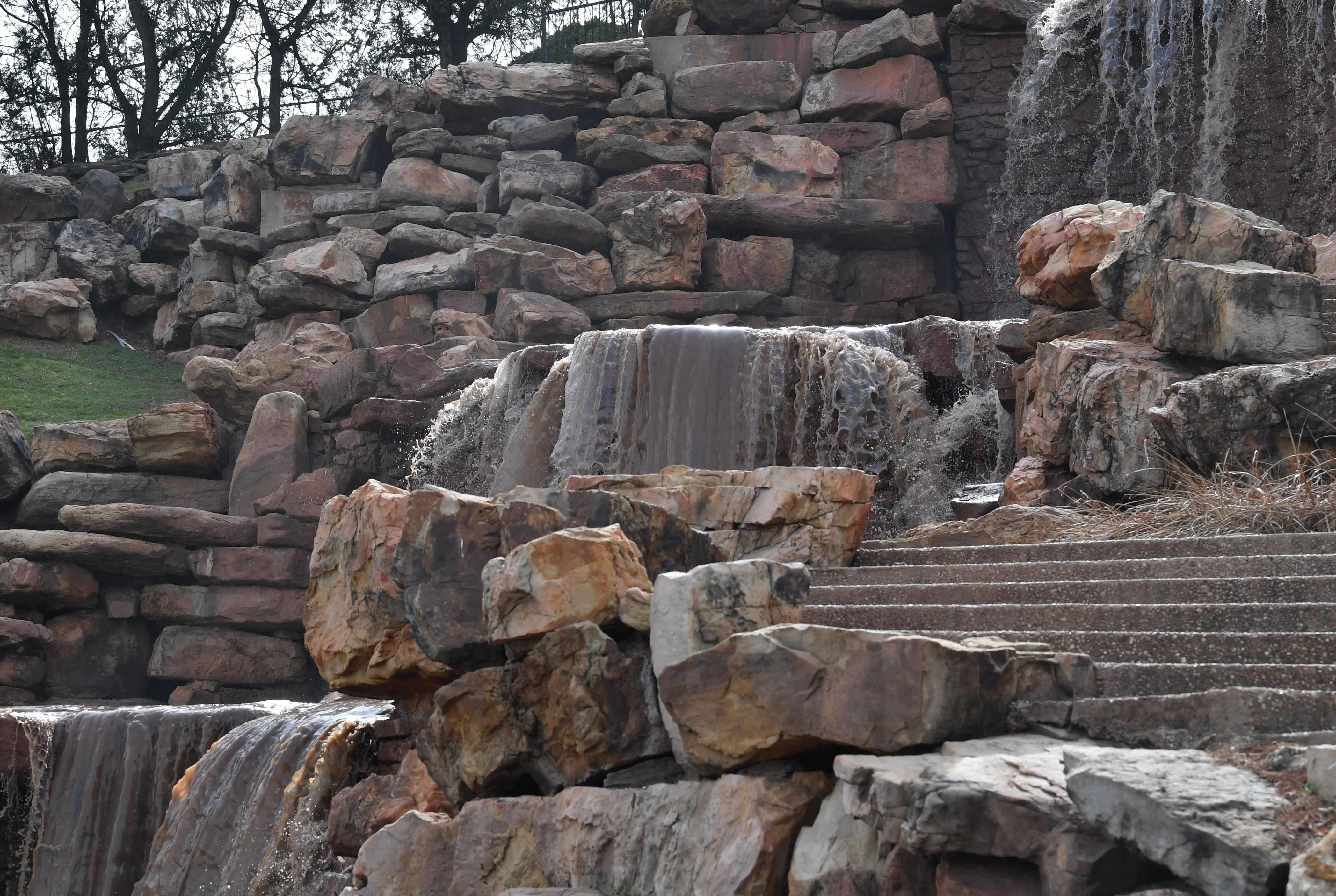 The falls falling again after workers clear gunk