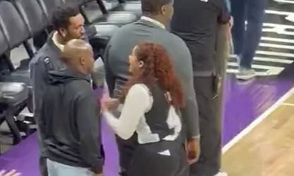 NBA star De'Aaron Fox's wife caught in heated courtside exchange with her husband's former teammate