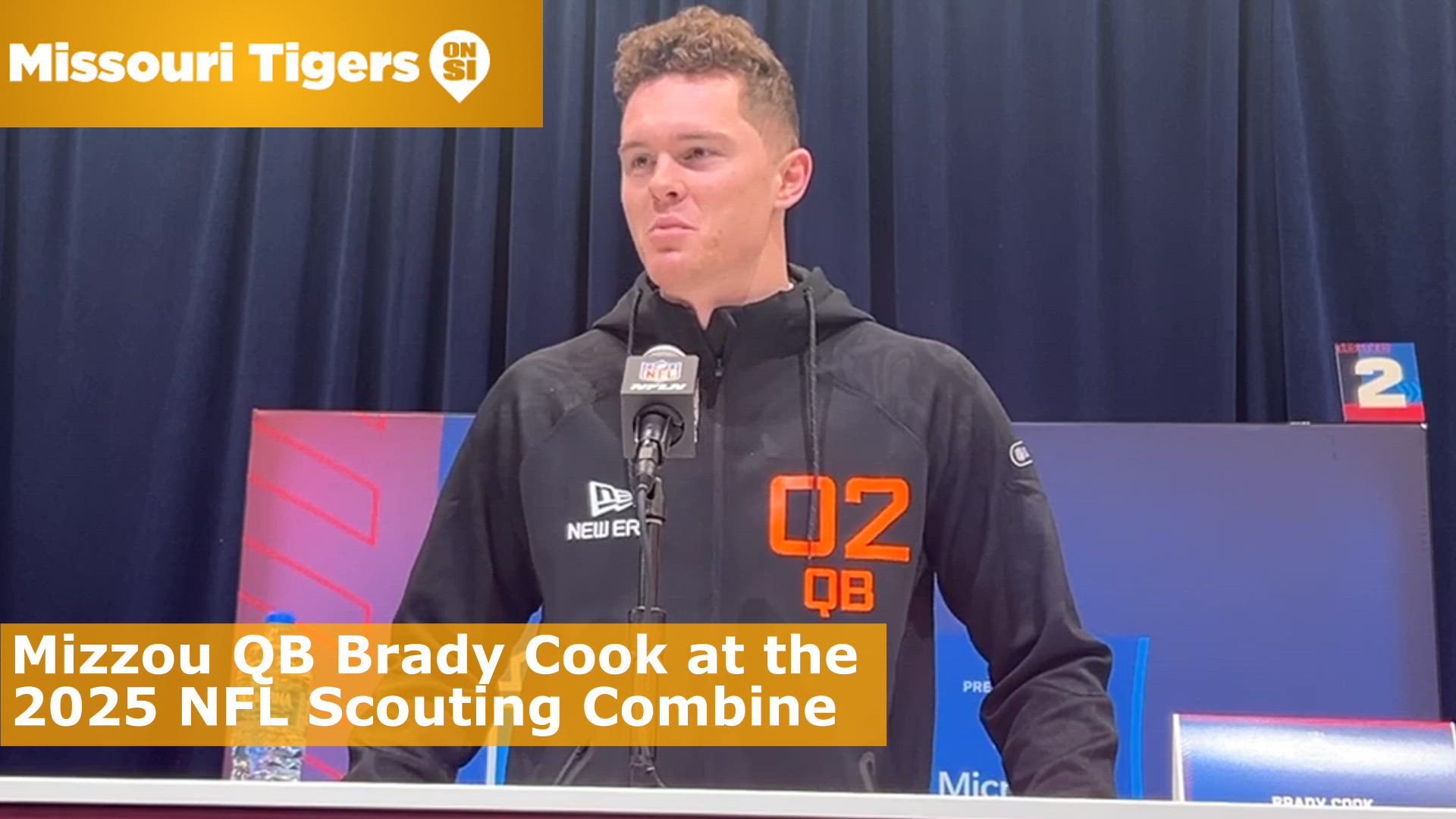 Mizzou QB Brady Cook at the 2025 NFL Scouting Combine
