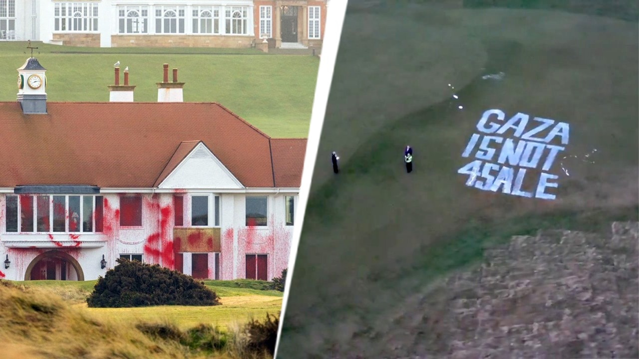 Gaza not for sale: Trump's Scotland golf resort vandalised over ...