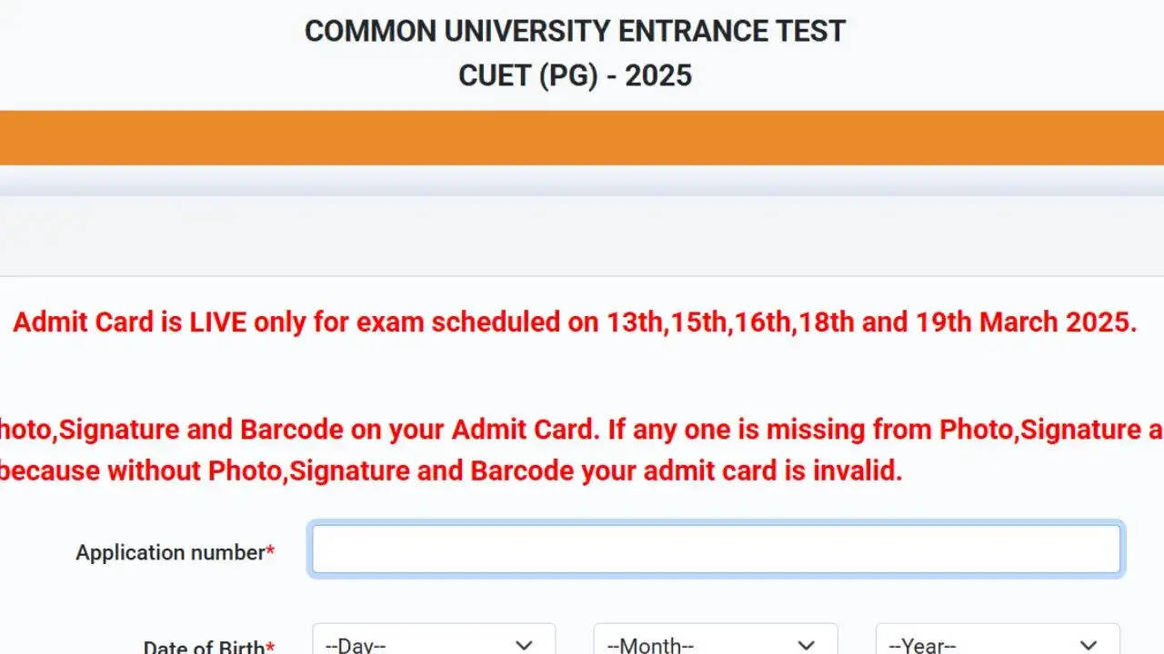 CUET PG Admit Card 2025: The CUET PG admit card released, download it ...