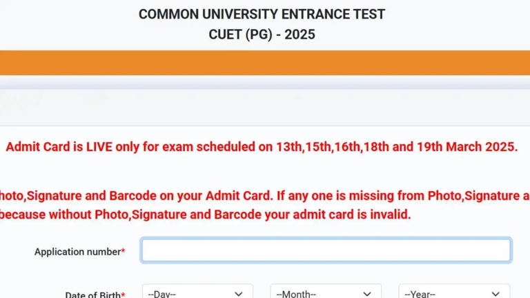 CUET PG Admit Card 2025: The CUET PG admit card released, download it ...