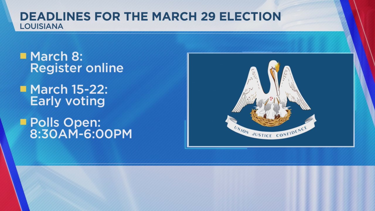 Deadlines for March 29 election
