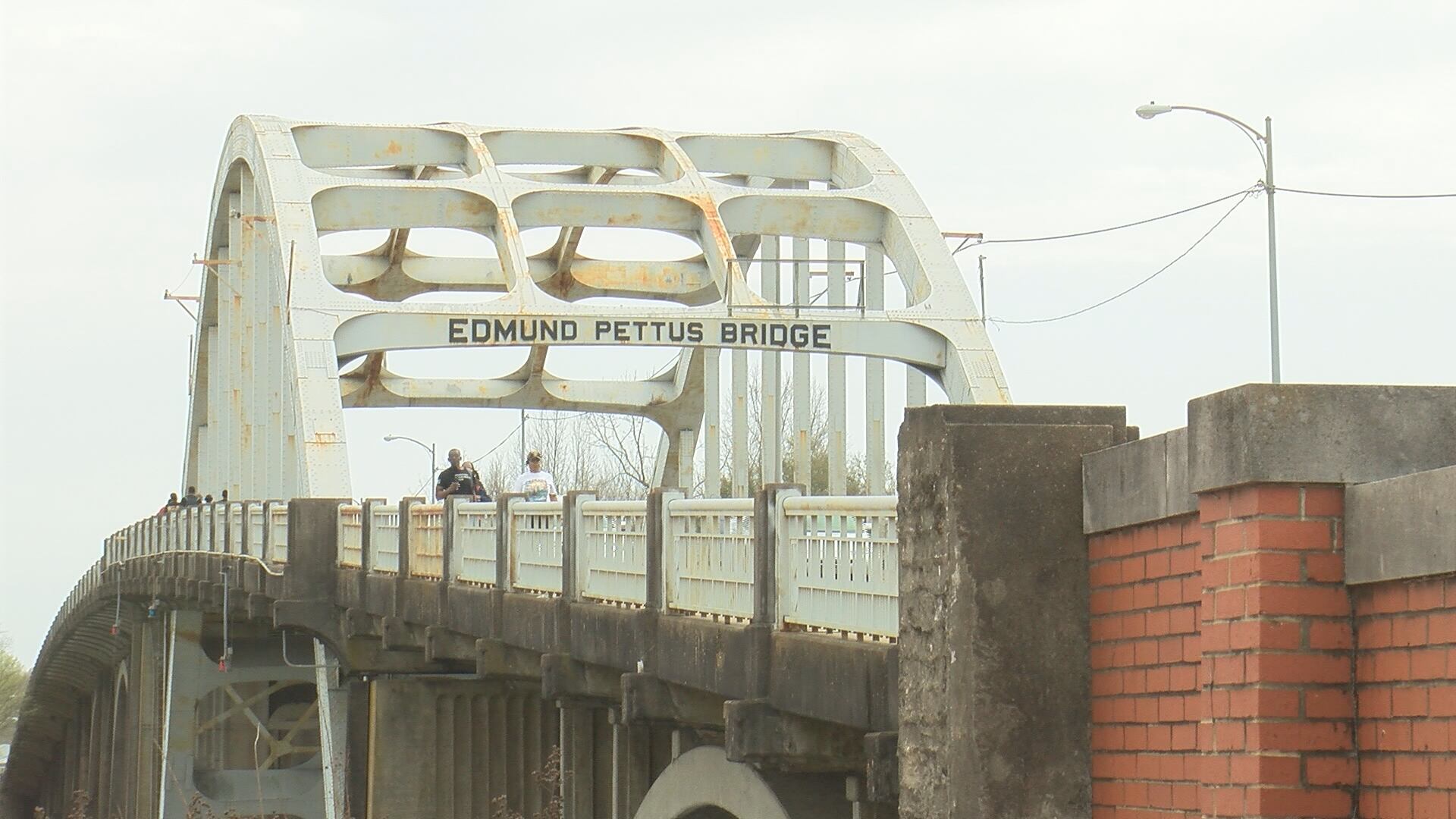 People gather at Edmund Pettus Bridge for 60th Bridge Crossing Jubilee